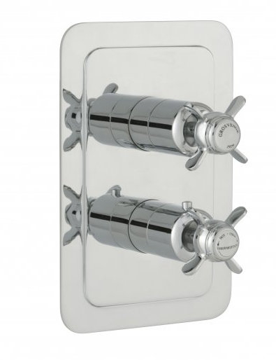 Just Taps Grosvenor Pinch Thermostatic Concealed 2 Outlet Shower Valve ...